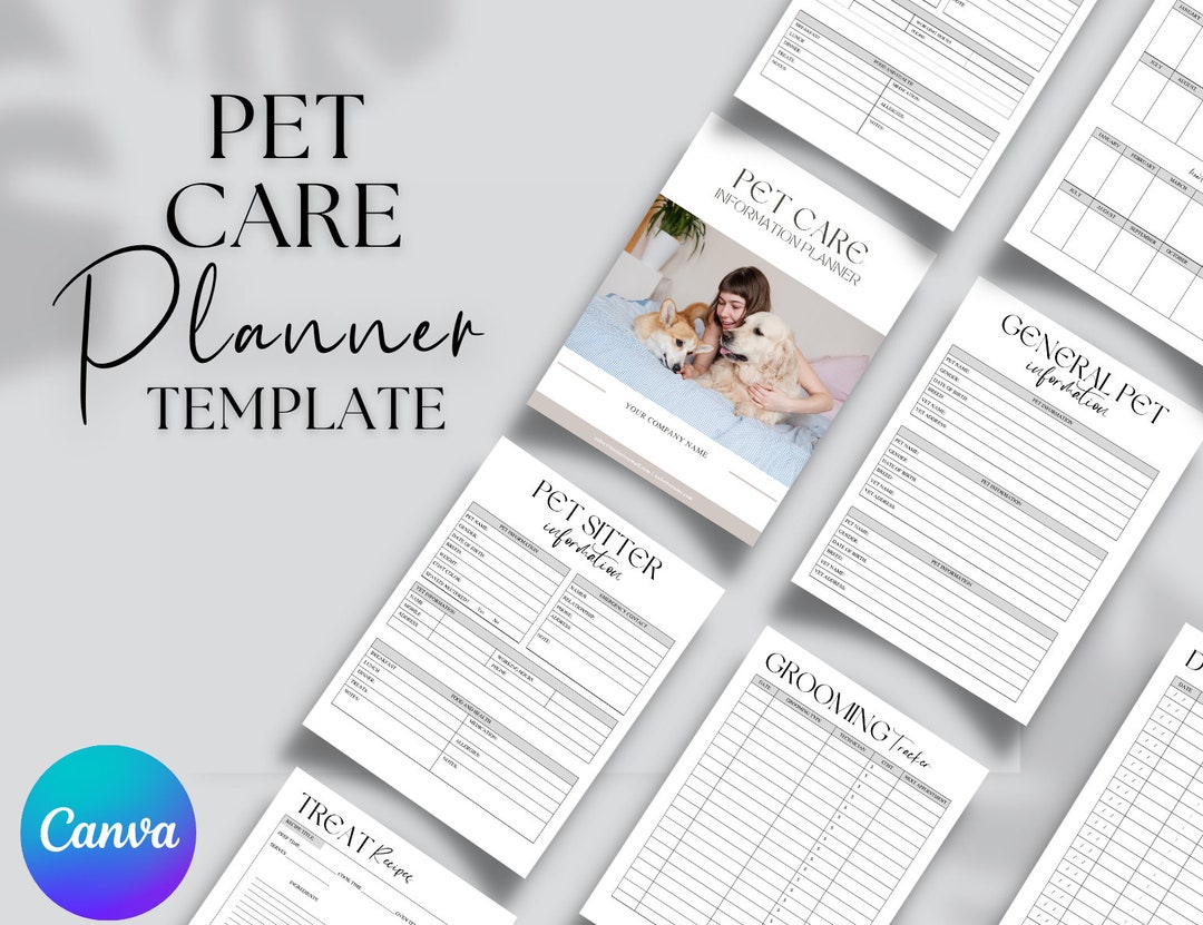 Editable Pet Care Planner Template, Printable Pet Planner, Pet ...