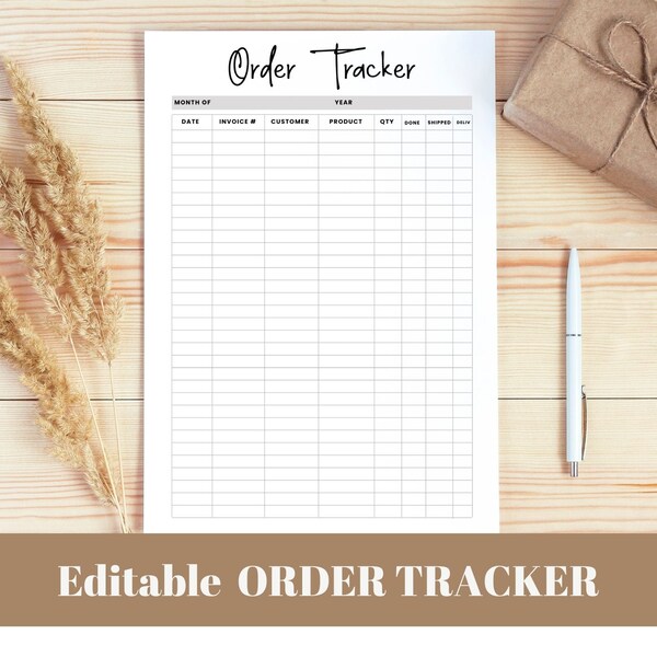 Printable Editable Order Tracker Template - Etsy