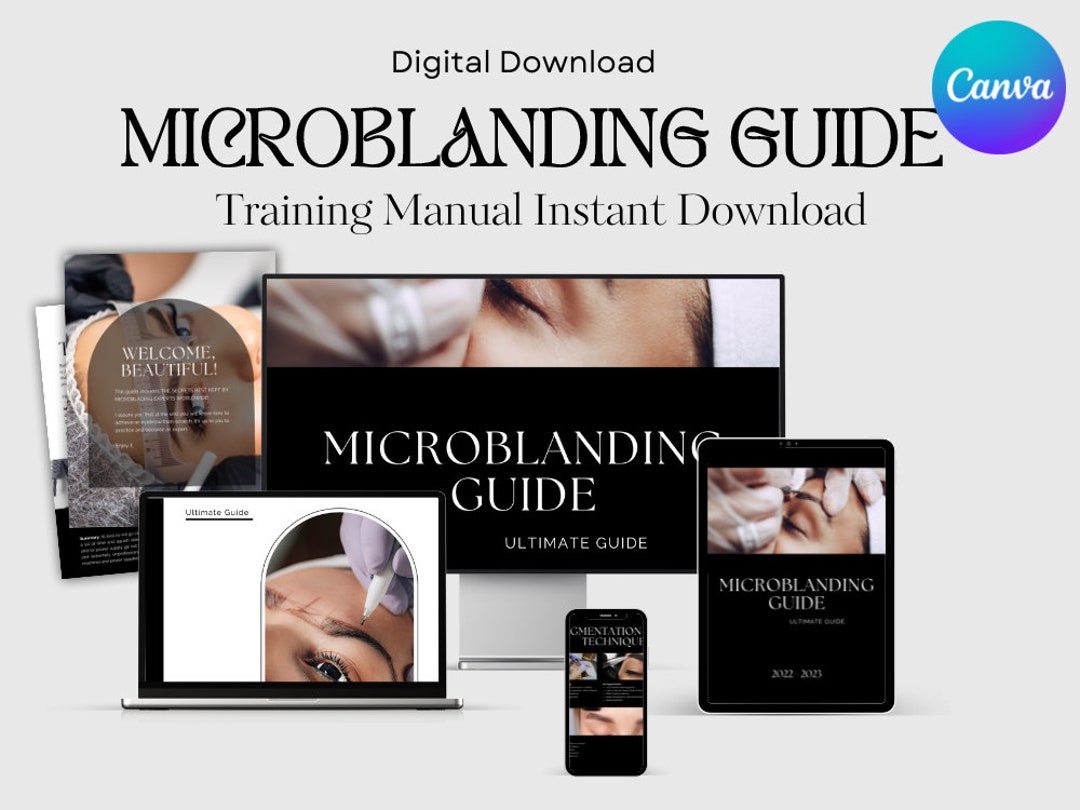 Editable and Printable Elegant Microblading Guide Training Manual Instant Download, Full ...