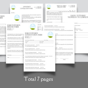 Editable Hair Extensions Business Bundle Forms Template, Hair ...