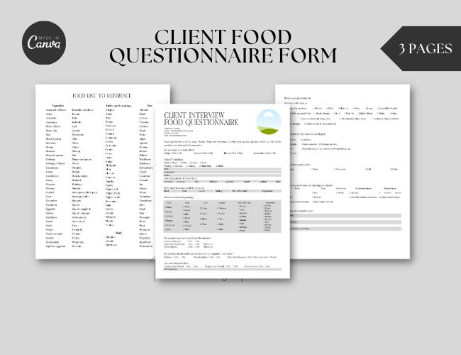 Editable and Printable Nutrition Health Coach Business Bundle, Weight ...