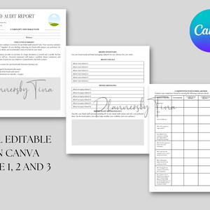 Editable and Printable Brand Audit Report Bundle Form Template, Brand ...