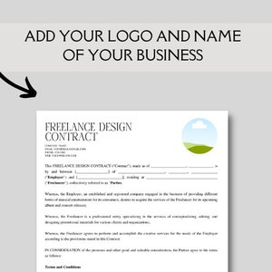 Editable Freelance Design Contract Agreement, Professional Freelance ...