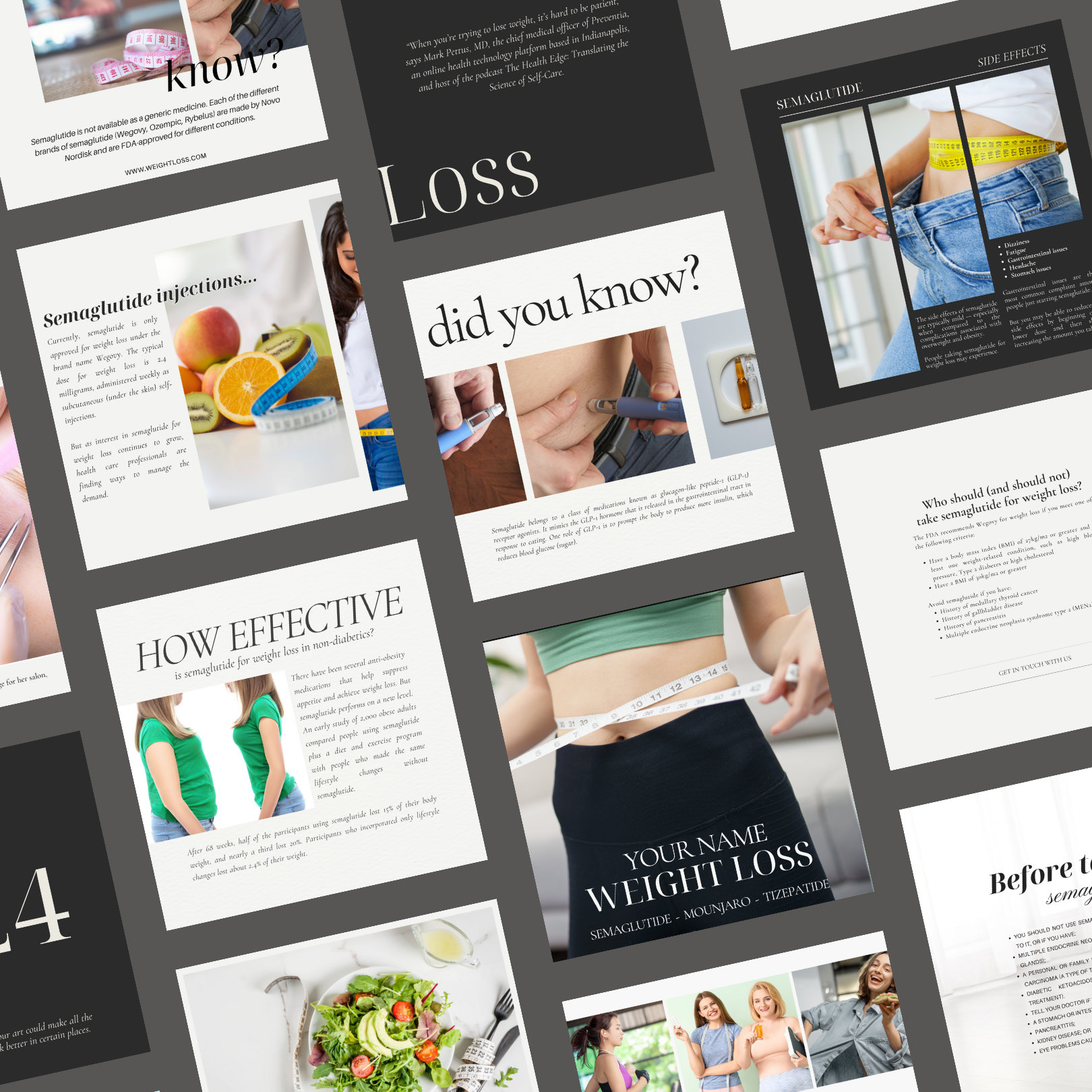 61 Semaglutide Business Bundle Social Media Post Template, Weight Loss ...