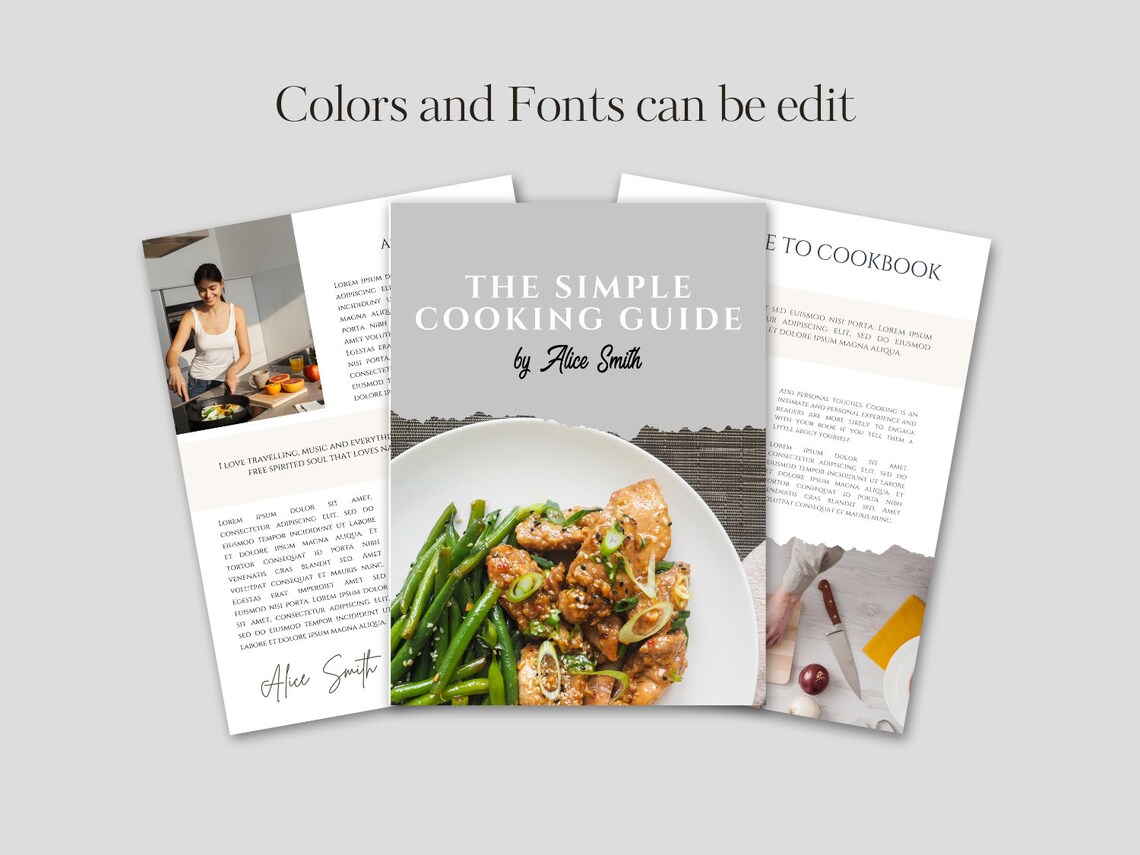 Editable and Printable Cookbook Template, Recipe Book Template ...