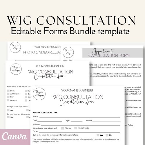Editable and Printable Wig Consultation Form Template Wigs - Etsy