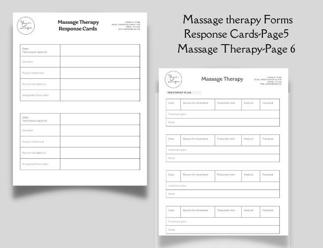 Editable and Printable Massage Therapist Client Forms, Massage Business ...