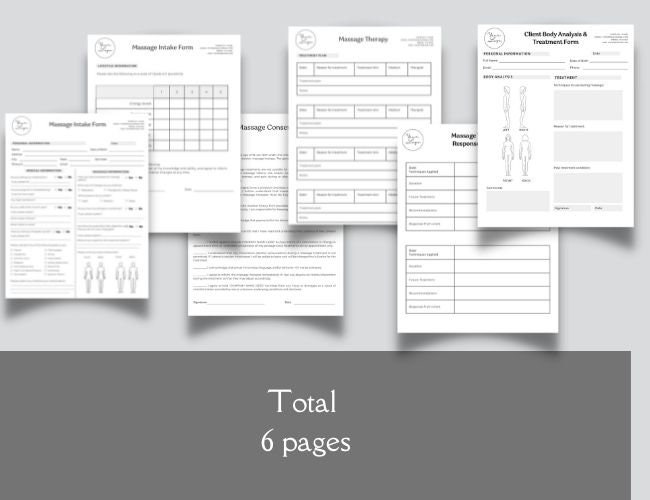 Editable and Printable Massage Therapist Client Forms, Massage Business ...