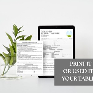 Editable and Printable Gym Member Registration Form Form, New Gym ...