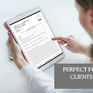 Editable and Printable Virtual Assistant Intake Client Form Template ...