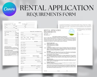 Editable Rental Application Form, Printable Landlord Application Form ...