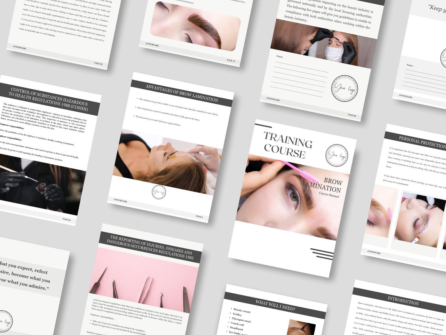 Editable and Printable Elegant Brow Lamination Training Manual Instant ...