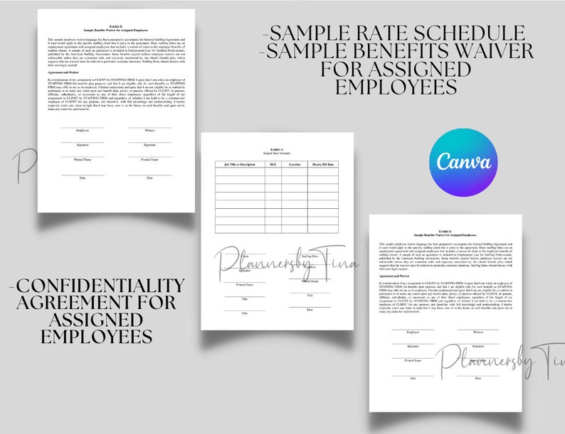 Editable and Printable Staffing Agency Contracts Template, Recruitment ...