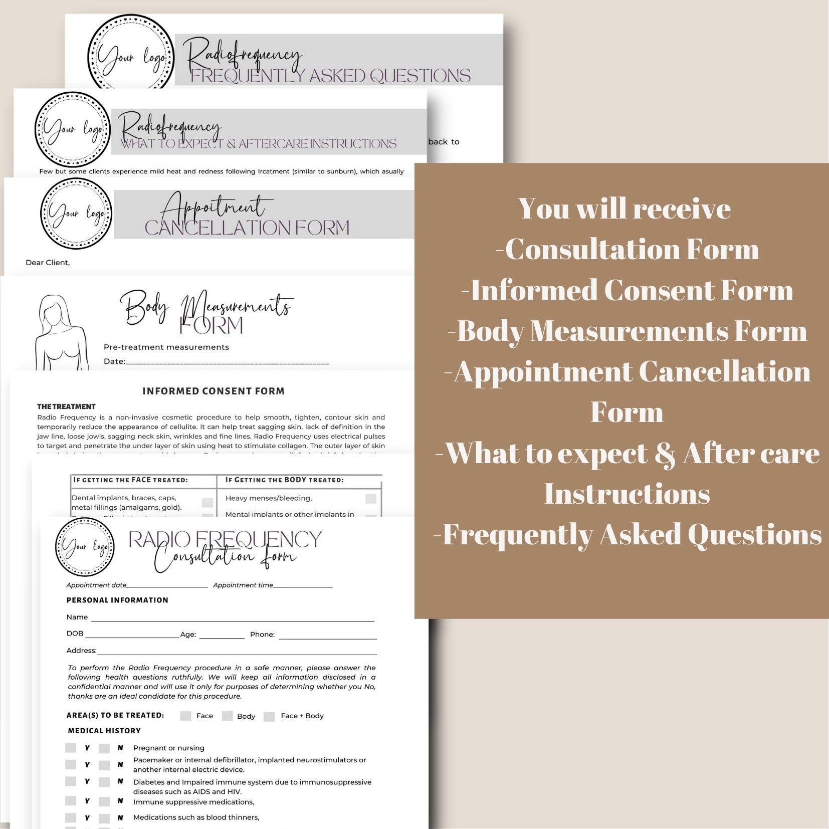 Full Editable Radio Frequency Form Template, Radio Frequency Consent ...