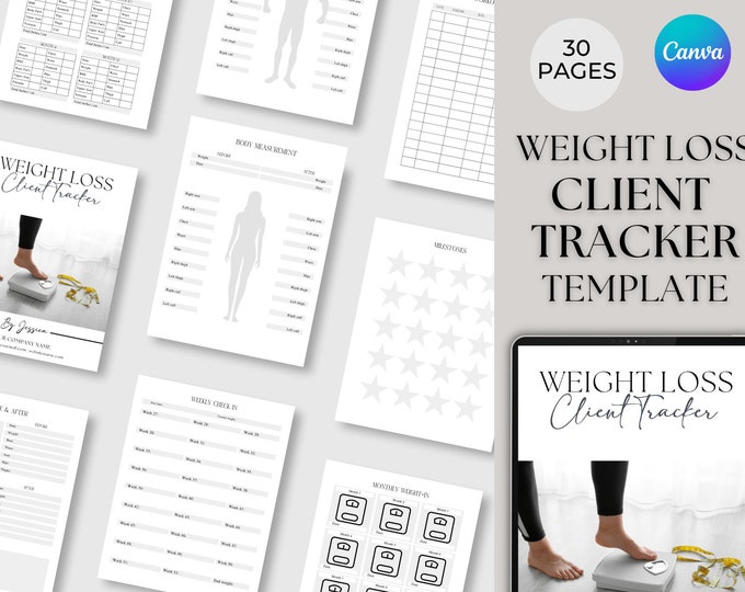 Editable and Printable Weight Loss Tracker, Weightloss Journal, Fitness ...