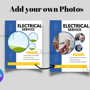 Editable and Printable Electrical Services Flyer Template, Electrical ...