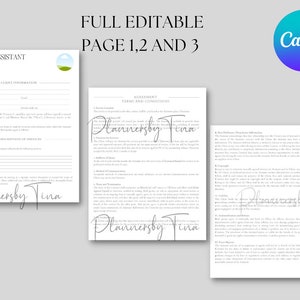 Editable and Printable Virtual Assistant Bundle Forms Editable Template ...