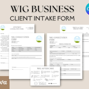 Editable and Printable Wig Consultation Form Template, Wigs Client Form ...