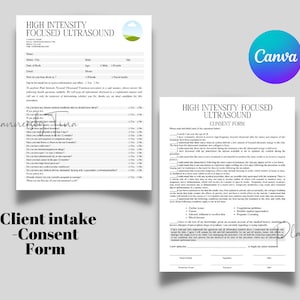 HIFU Client Consent Intake Treatment Forms, High Intensity Focused Ultrasound Consent Form and ...