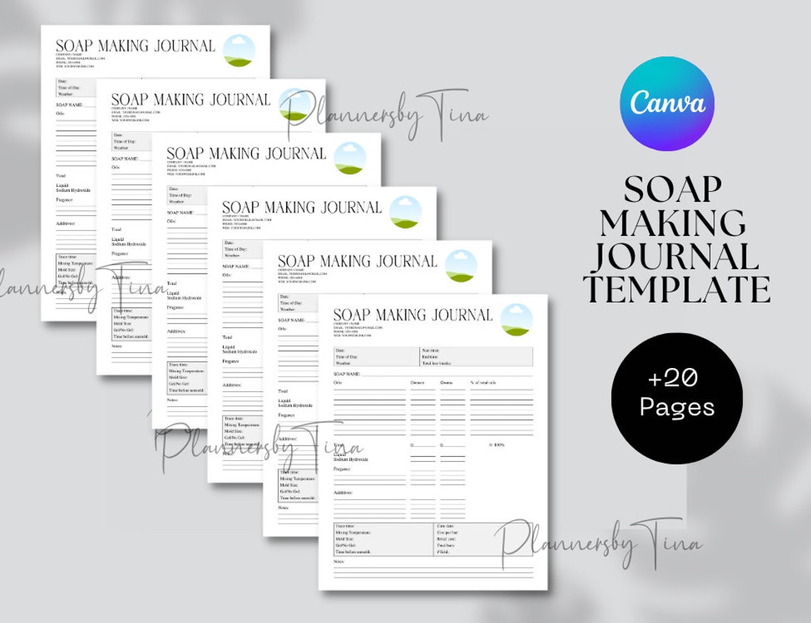 Editable Soap Making Journal Template, Printable Soap Journal Form ...