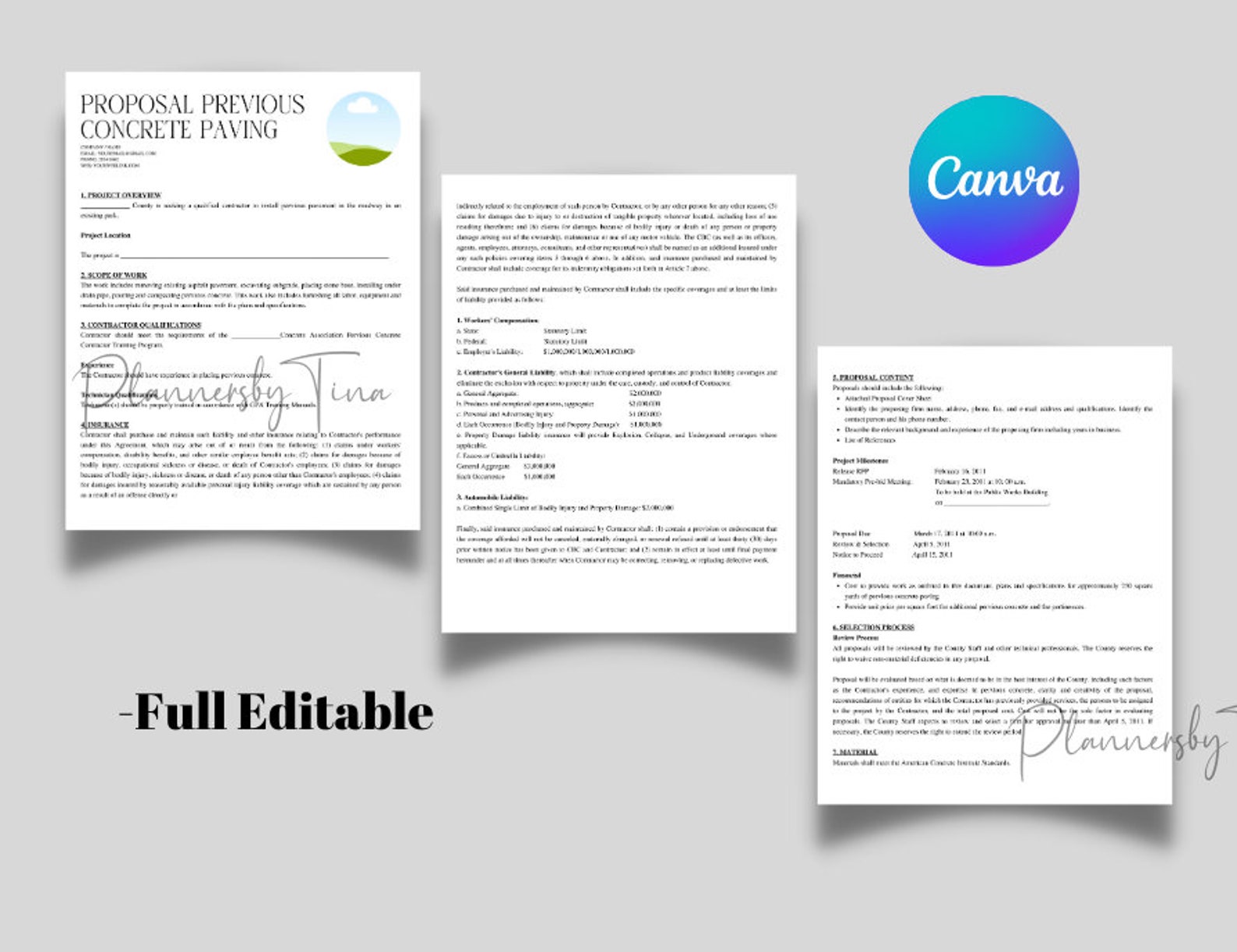 Editable and Printable Professional Concrete Paving Proposal Template ...