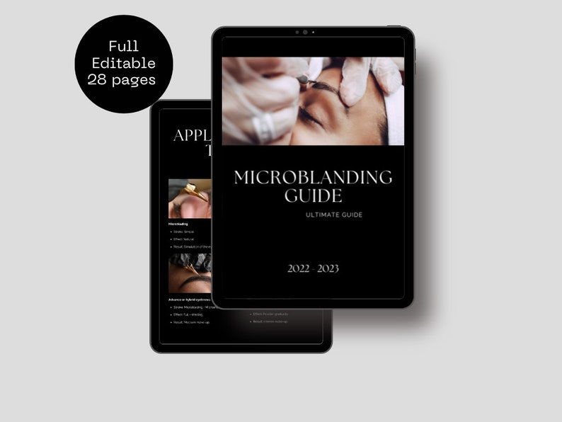 Editable and Printable Elegant Microblading Guide Training Manual ...