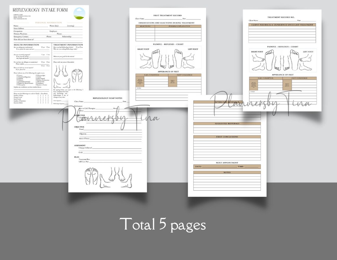 Editable and Printable Reflexology Client Form Template, Reflexology ...