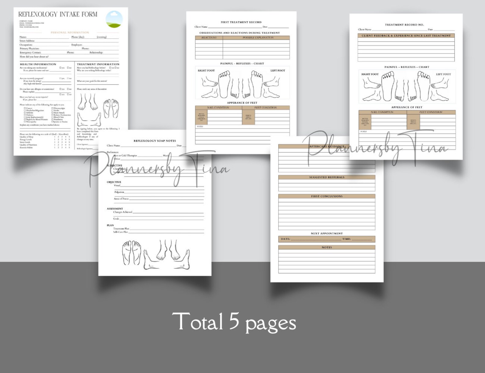 Editable and Printable Reflexology Client Form Template, Reflexology ...