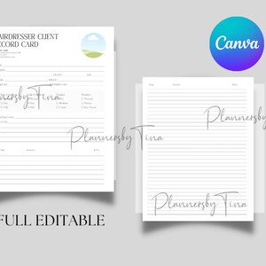 Editable and Printable Hair Stylist Client Record Template Form ...
