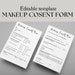 Editable and Printable Makeup Consent Form, Makeup Consultation Form ...