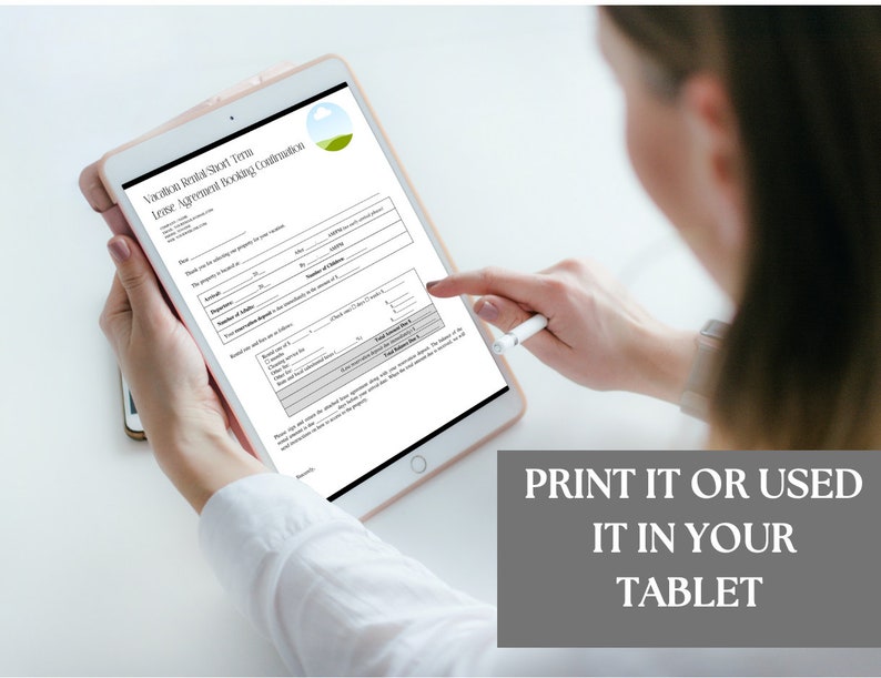 Editable and Printable Vacation Rental Short Booking Confirmation and ...