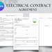 Editable and Printable Electrical Contract Template, Electrical ...