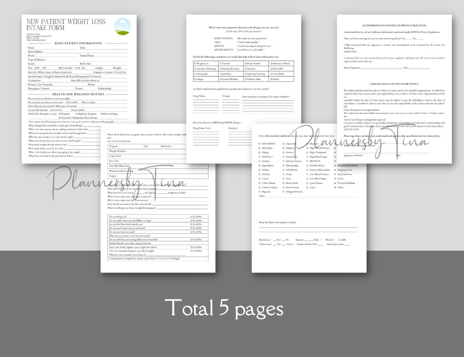 Editable New Patient Weight Loss Intake Form Template, Weight Loss ...