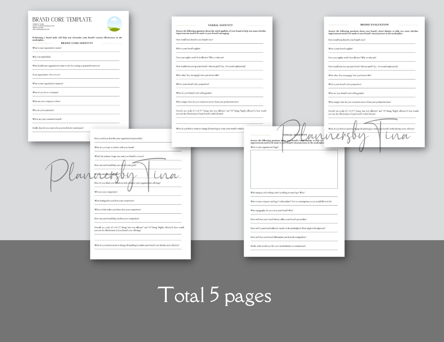 Editable and Printable Brand Core Audition Form Template, Brand Values ...