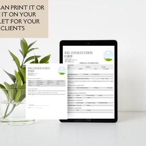 Editable and Printable Wig Consultation Form Template, Wigs Client Form ...
