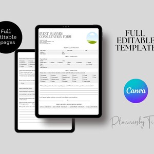 Editable and Printable Event Planner Consultation Form Template, Event ...