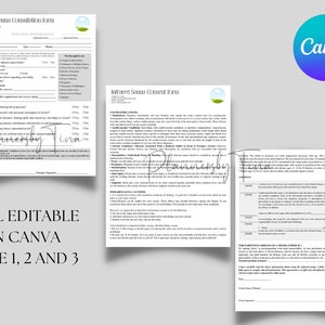 Editable and Printable Sauna Forms, Sauna Consultation Form, Client ...