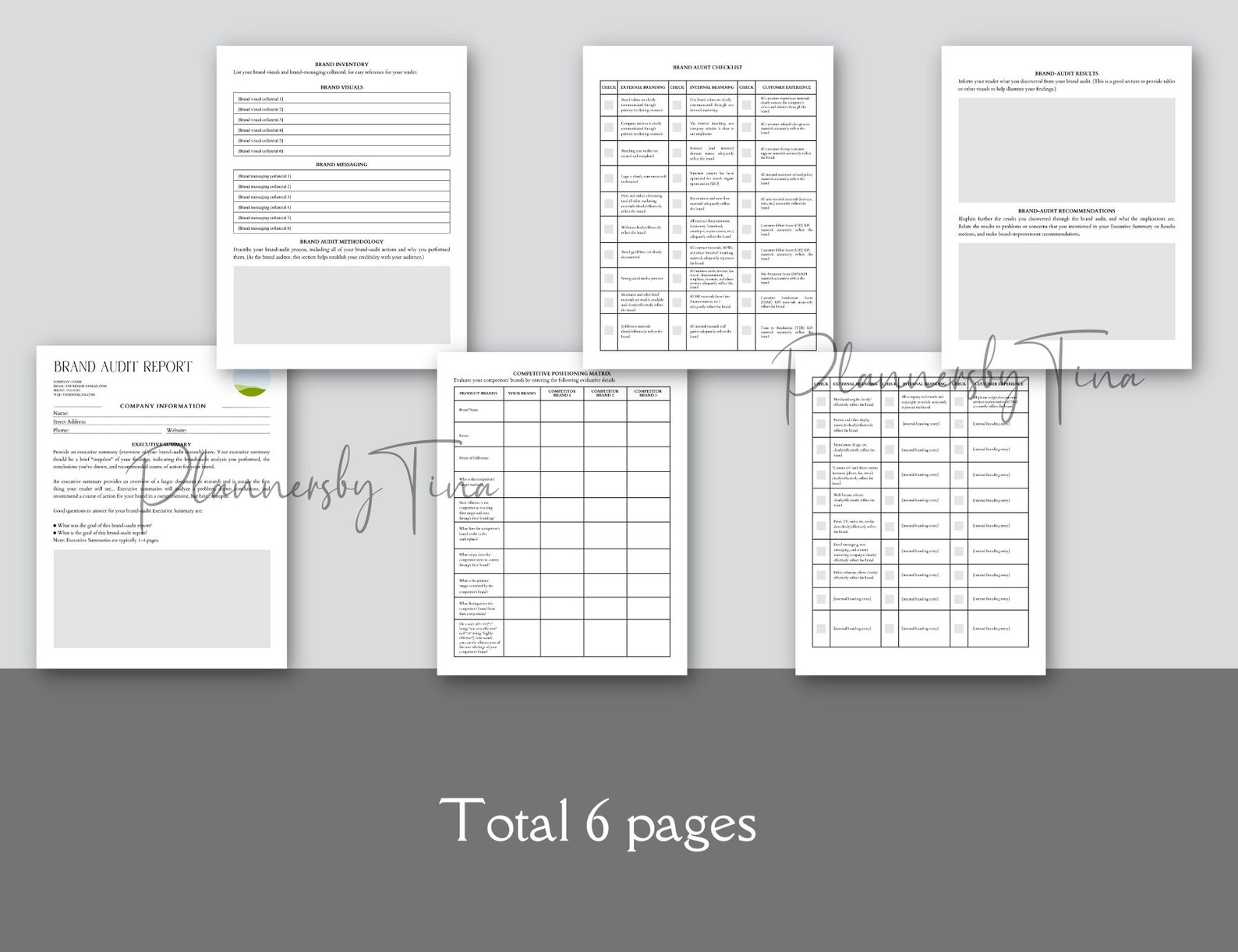 Editable and Printable Brand Audit Report Bundle Form Template, Brand ...