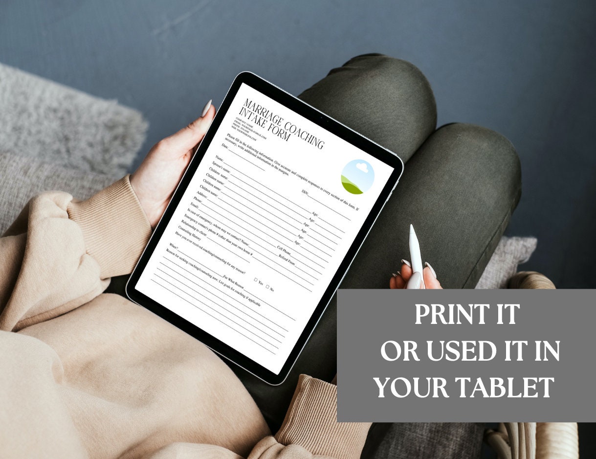 Editable and Printable Marriage Coaching Client Intake Form Template ...