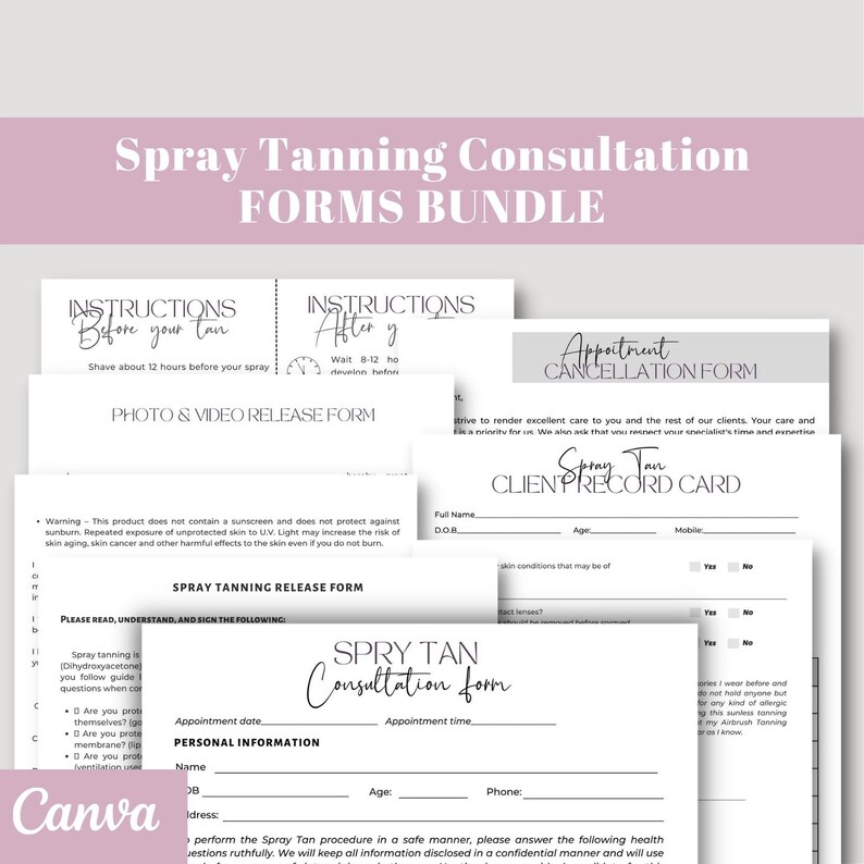 Editable and Printable Spray Tan Business Template Spray - Etsy