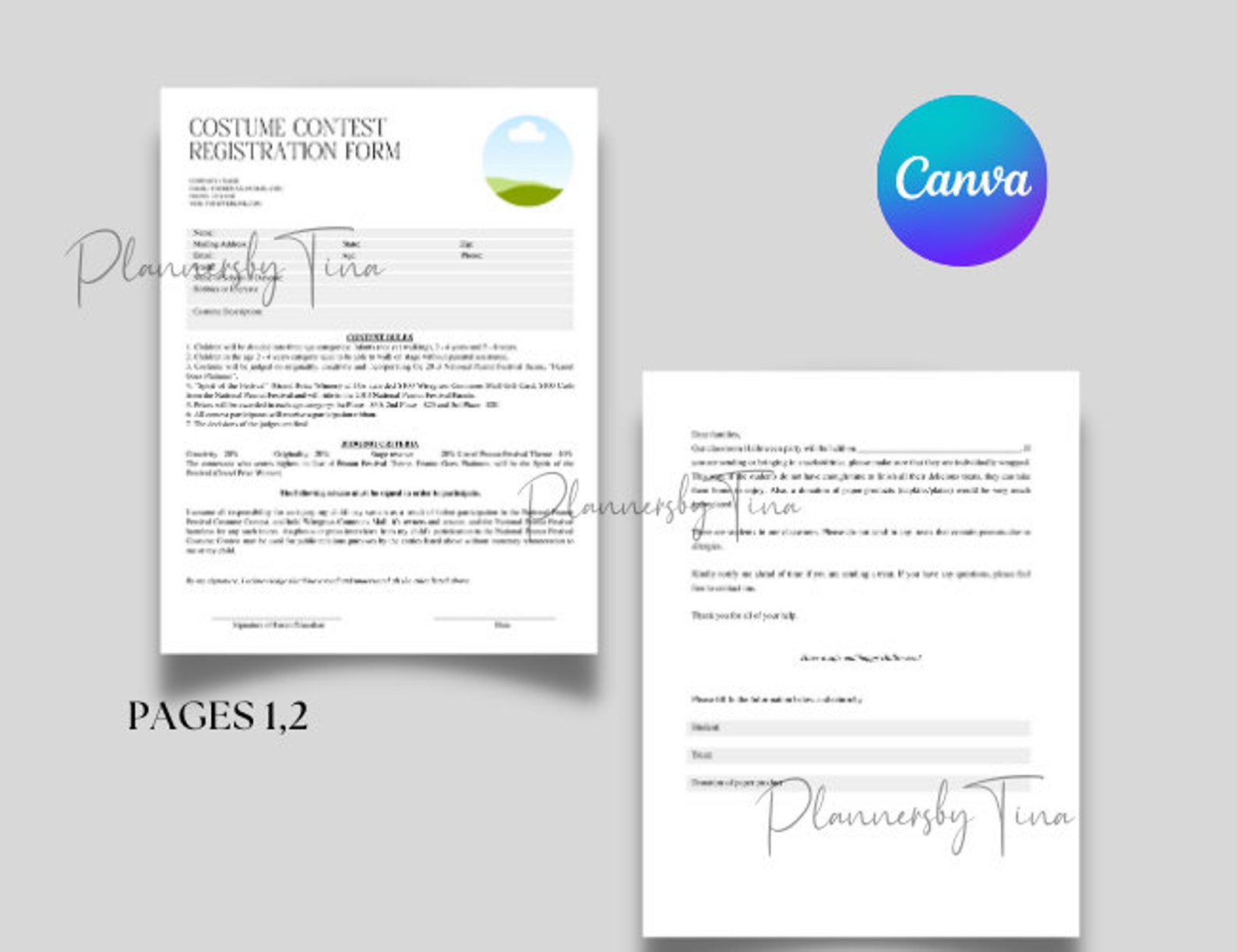 Editable Halloween Costume Contest Registration Form Template, Costume ...