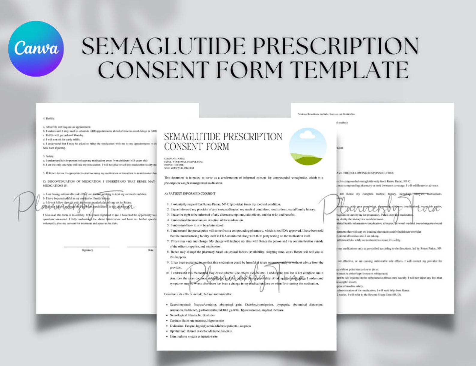 Editable Semaglutide Prescription Consent Form Template, Weight Loss ...
