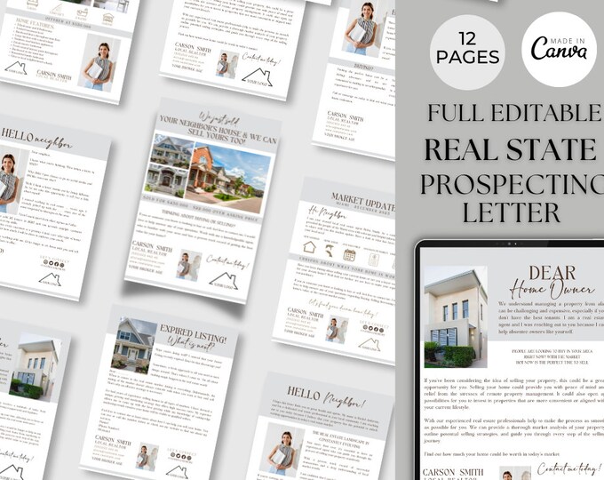 Editable Real Estate Marketing Letters, Real Estate Agent Prospecting ...
