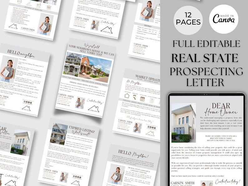 Editable Real Estate Marketing Letters, Real Estate Agent Prospecting ...