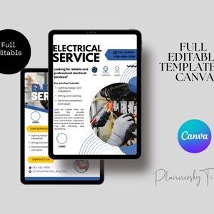 Editable and Printable Electrical Services Flyer Template, Electrical ...