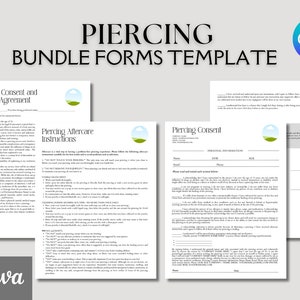 Editable and Printable Body Piercing Bundle Client Intake Form ...