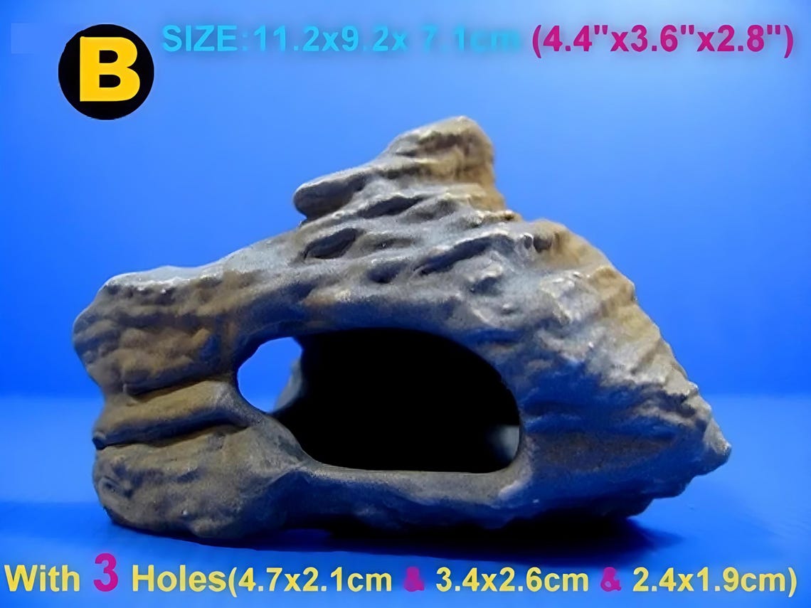 Fish Stones Aquarium Rock Cave Ceramic Decoration for Fish Tank ...