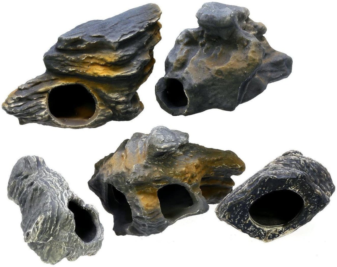Fish Stones Aquarium Rock Cave Ceramic Decoration for Fish Tank ...