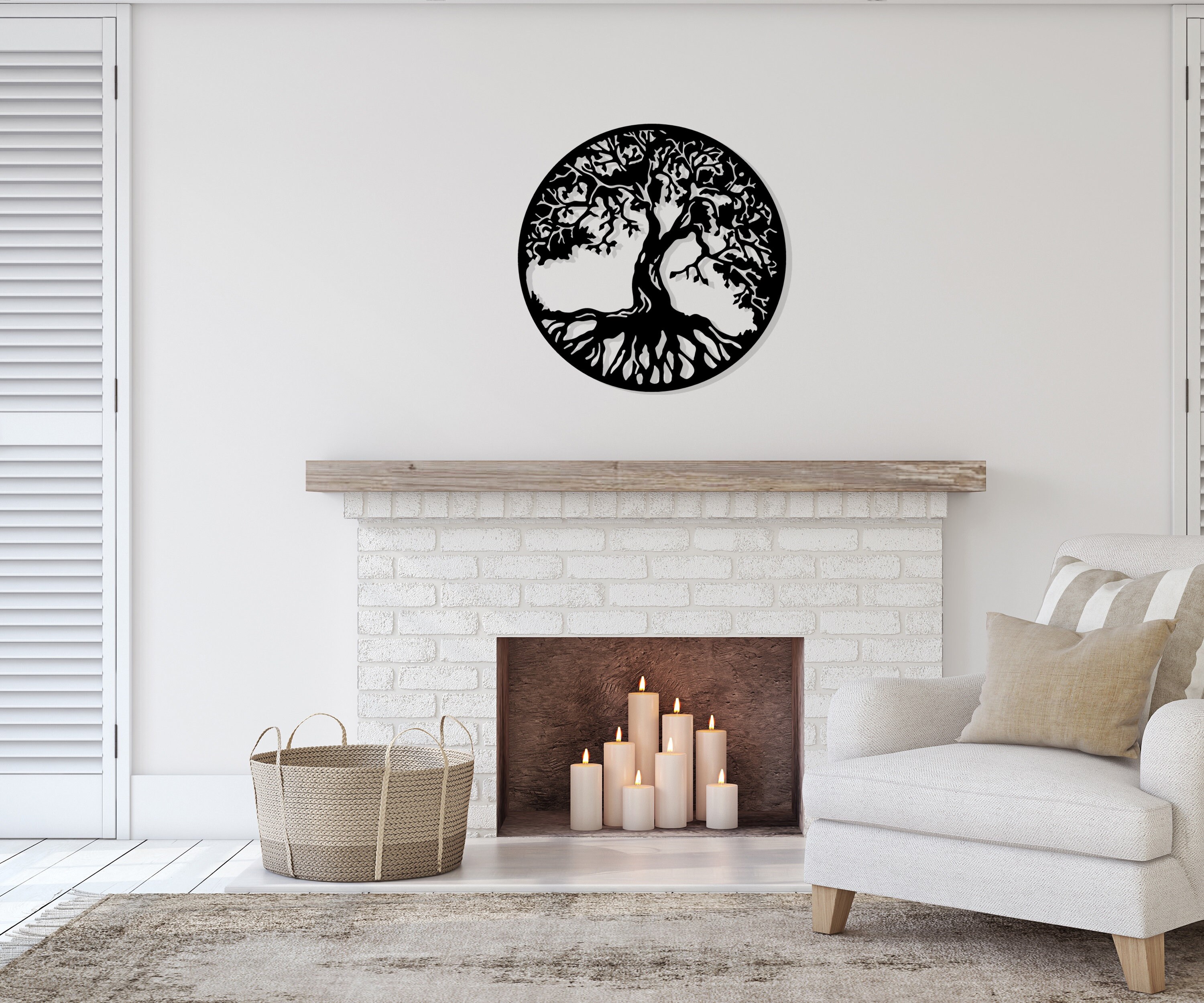 Tree of Life ,18 Round, Metal Wall Décor ,matte Black Finish - Etsy