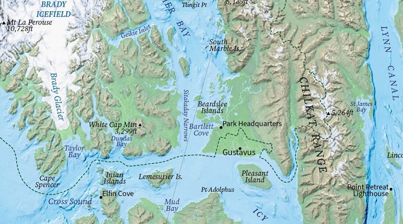 Wall Map of Southeast Alaska-inside Passage With Wildlife Paintings - Etsy